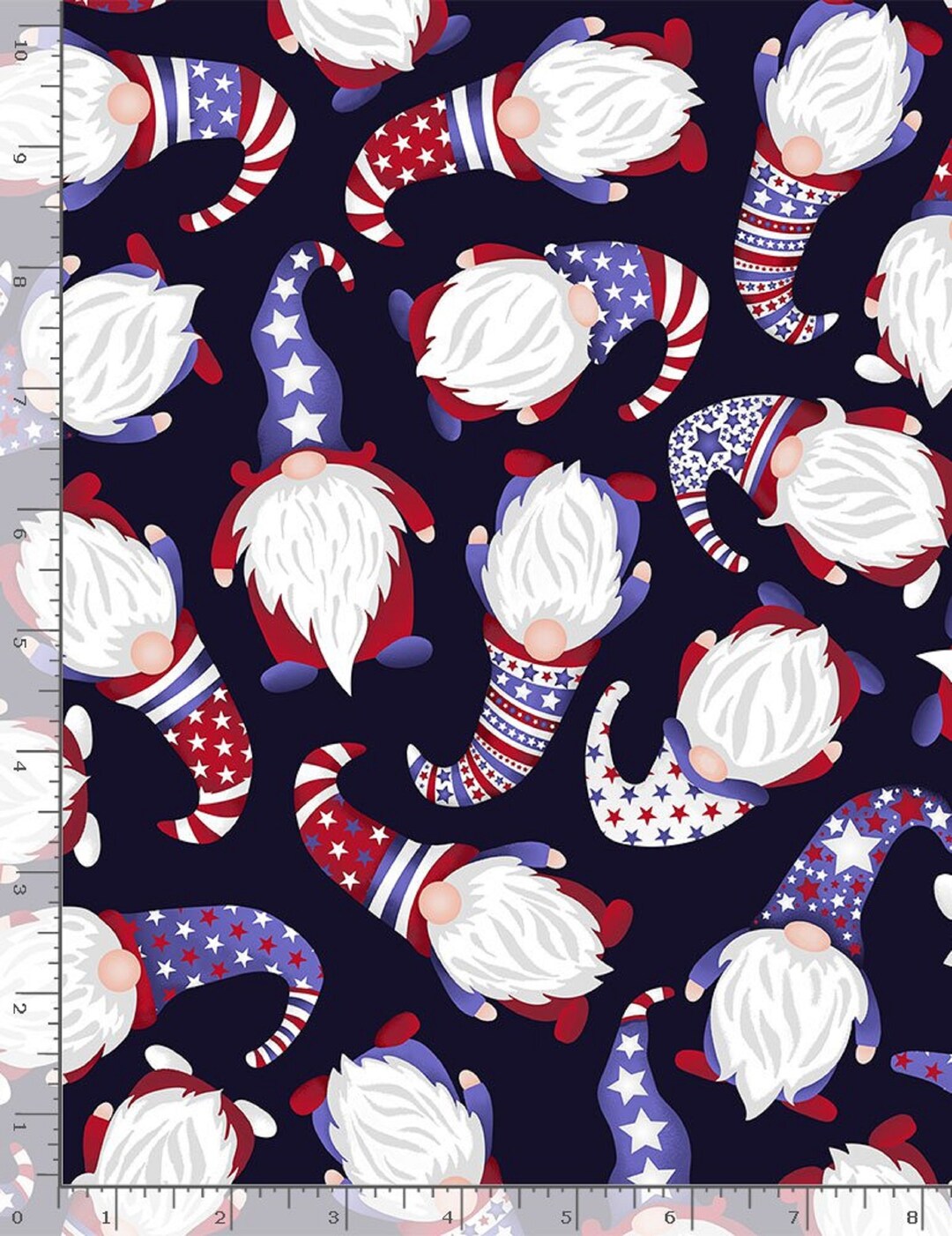 Patriotic Gnomes-timeless Treasures-fat Quarter - Etsy