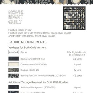Movie Night Quilt Pattern by Basic Grey - Etsy