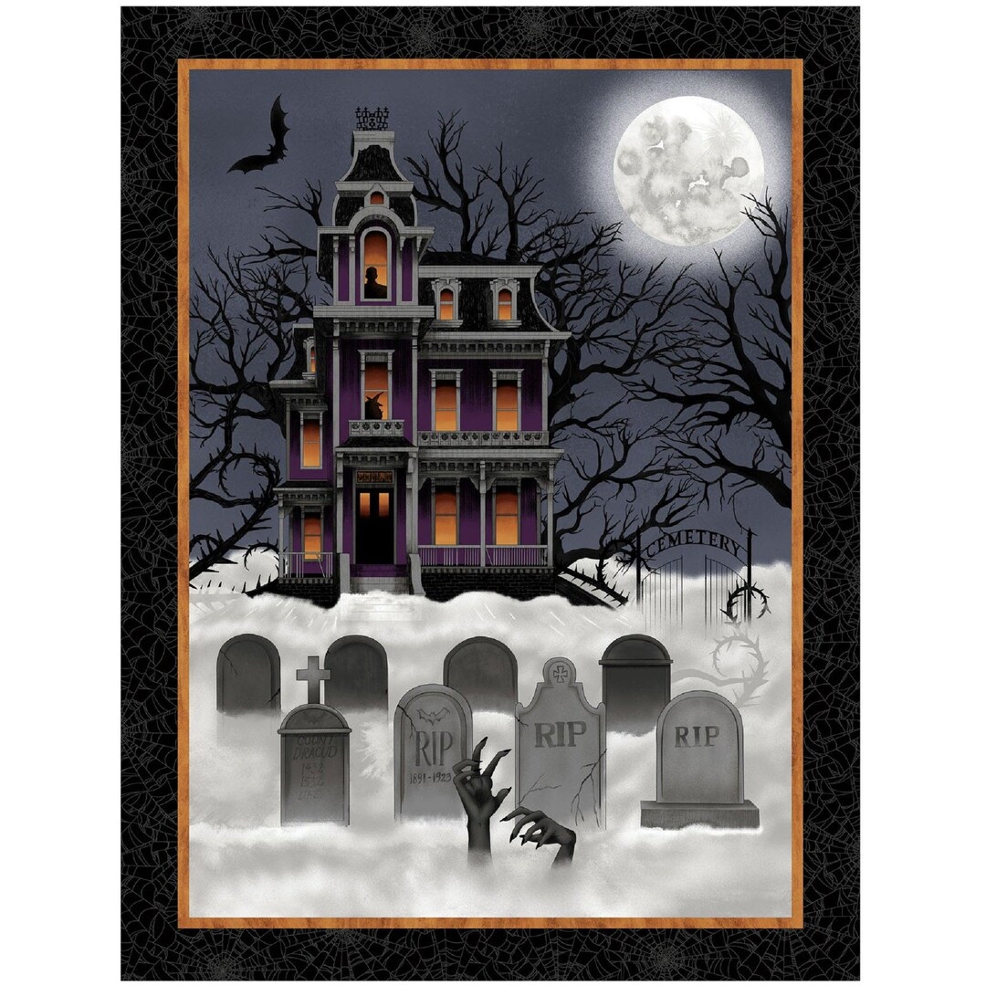 Spooky Night "haunted House" Panel by Studio E - Etsy