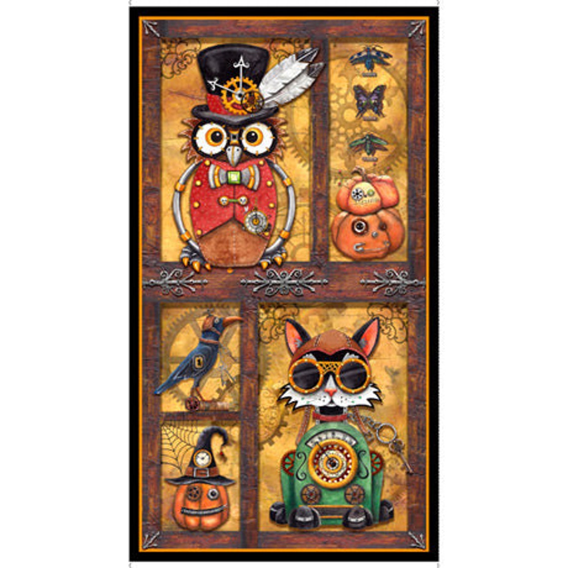 Steampunk Halloween Panel by Quilting Treasures - Etsy
