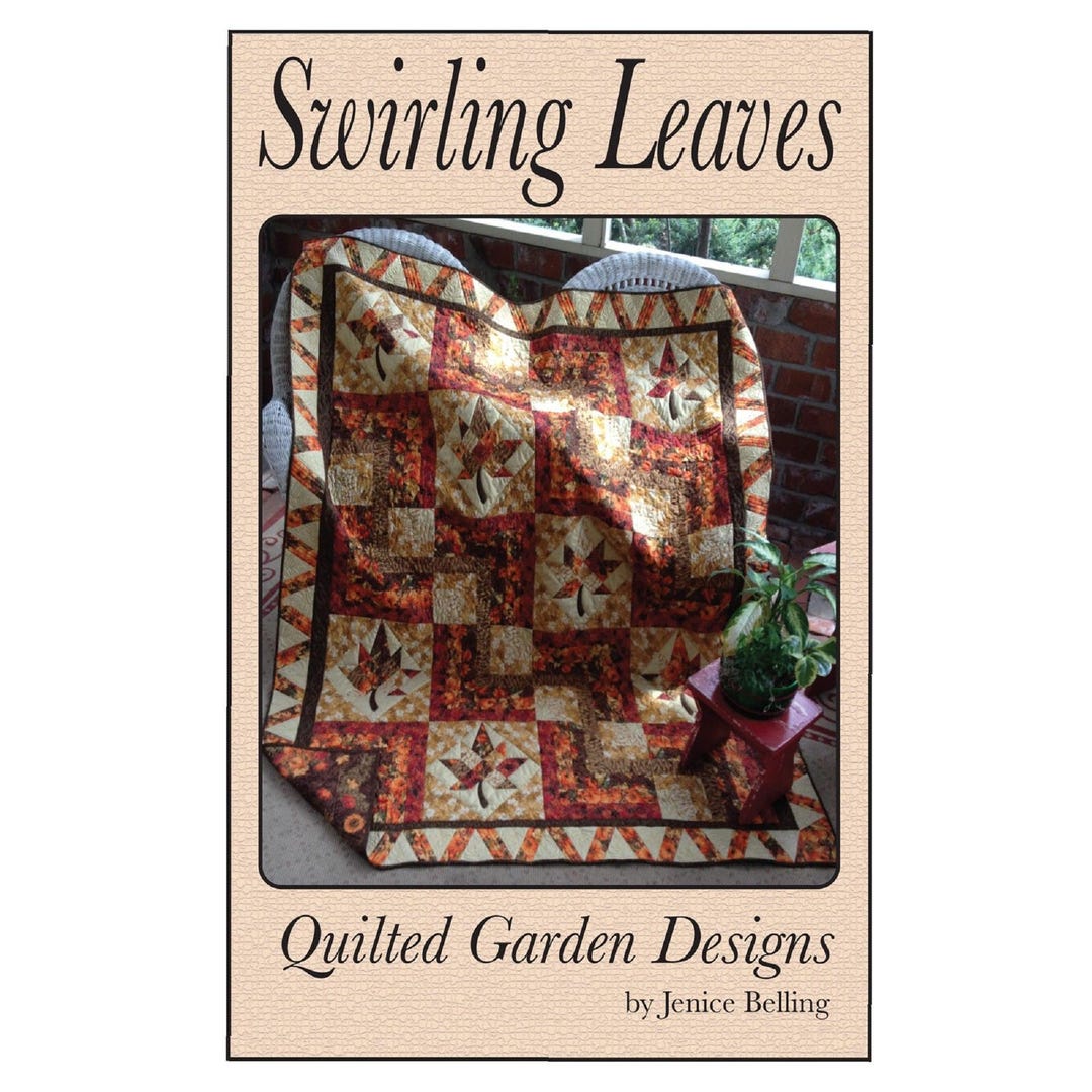 Swirling Leaves Quilt Pattern by Quilted Garden Designs - Etsy