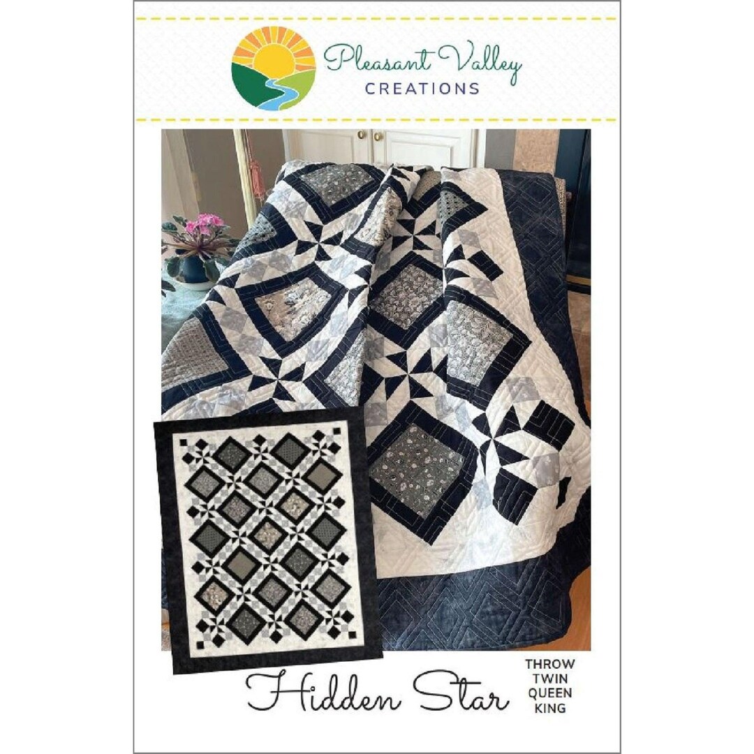 Hidden Star Quilt Pattern by Pleasant Valley Creations-4 Sizes - Etsy