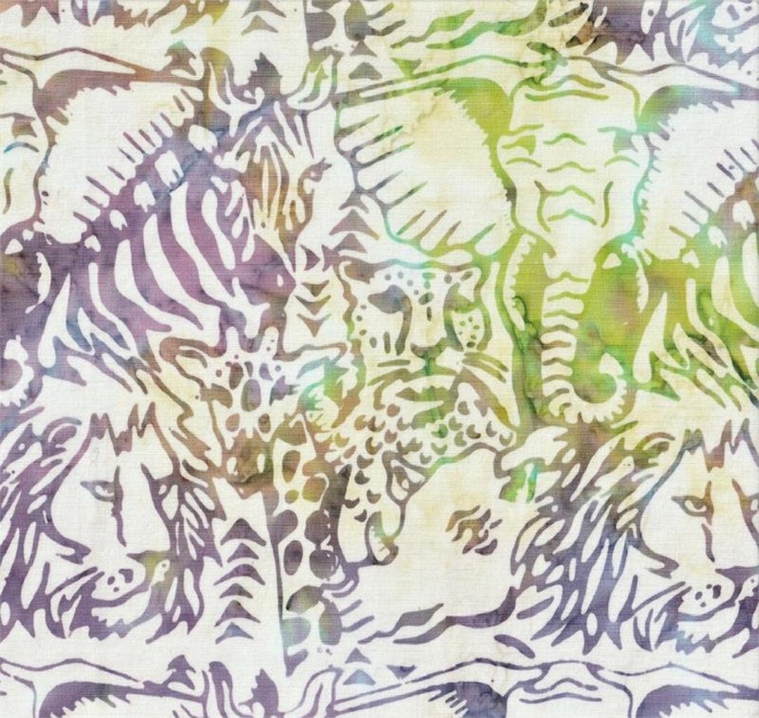 Batik Textiles5619-elephant-zebra-lion-fat Quarter - Etsy