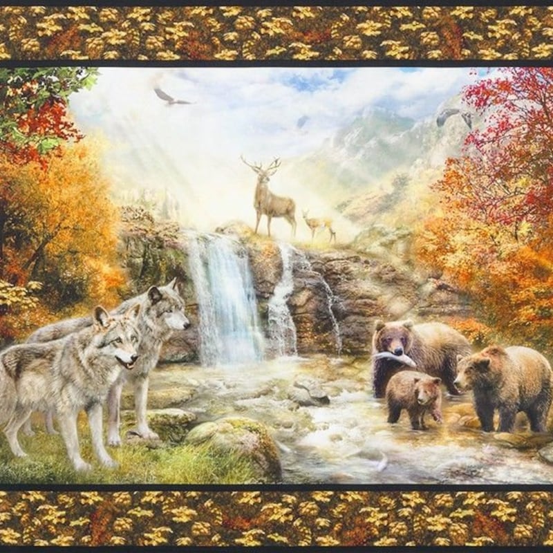 Wolf Fabric Panel - Etsy