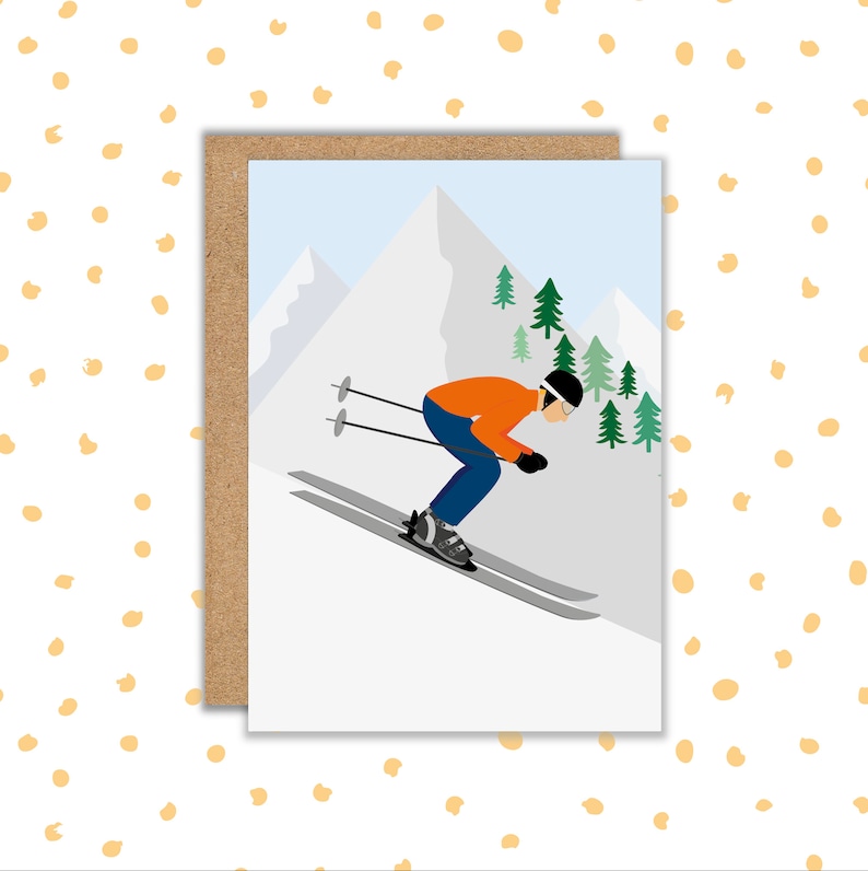 Skiing Birthday Card Ski Birthday Card Skiing Card - Etsy