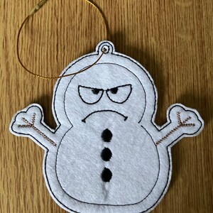1239. Grumpy Snowman Christmas Tree Hanger - Etsy