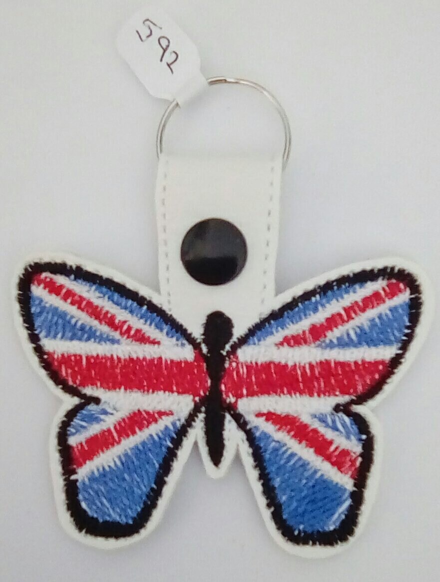 592. Union Jack Butterfly Keyring - Etsy UK