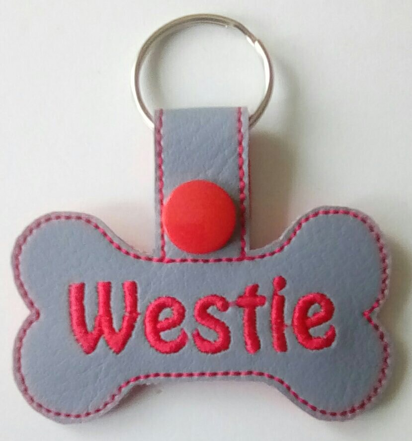 641. Westie Bone Shaped Keyring. - Etsy