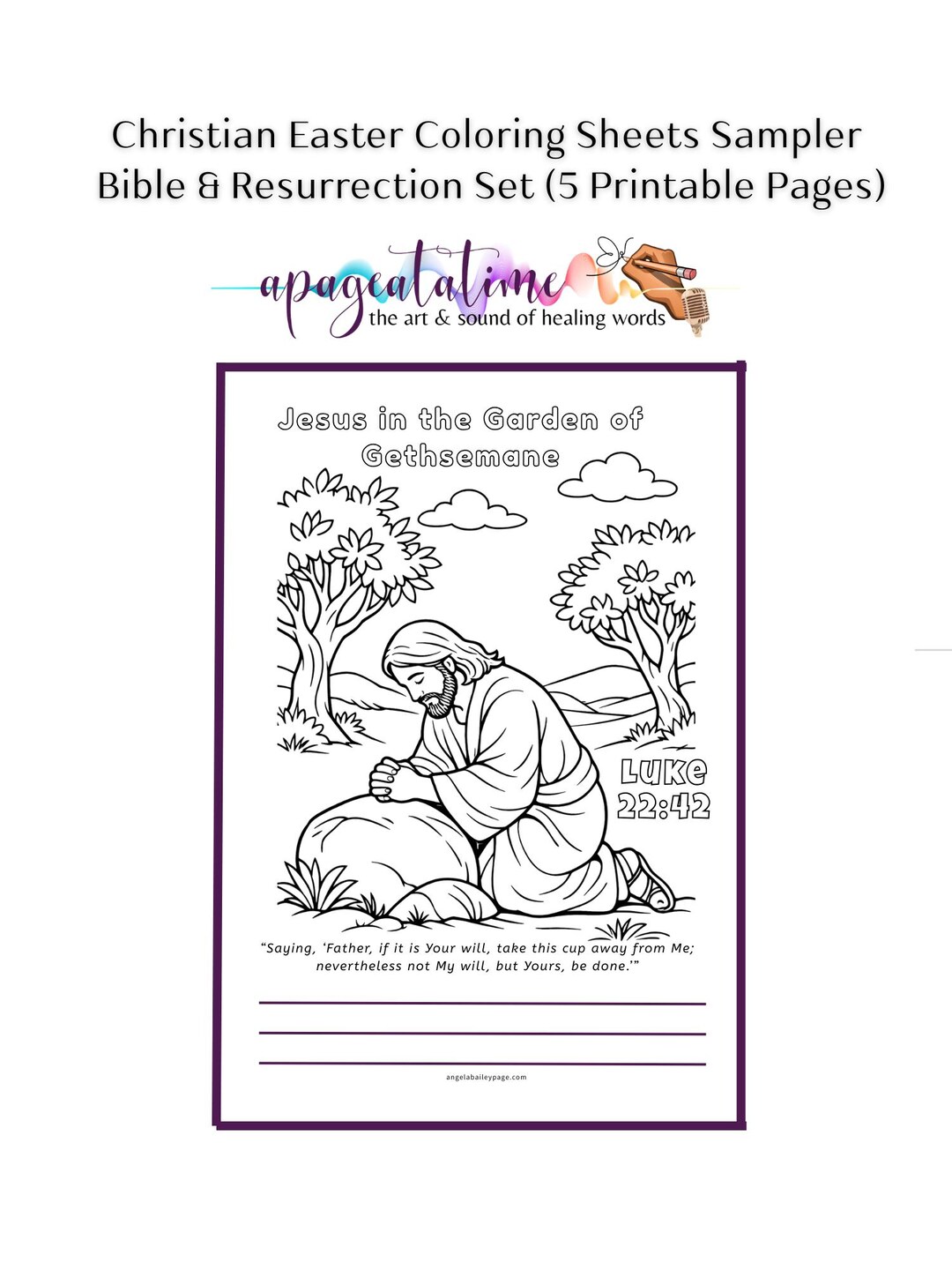 Christian Easter Coloring Sheets Sampler – Bible & Resurrection Set (5 ...