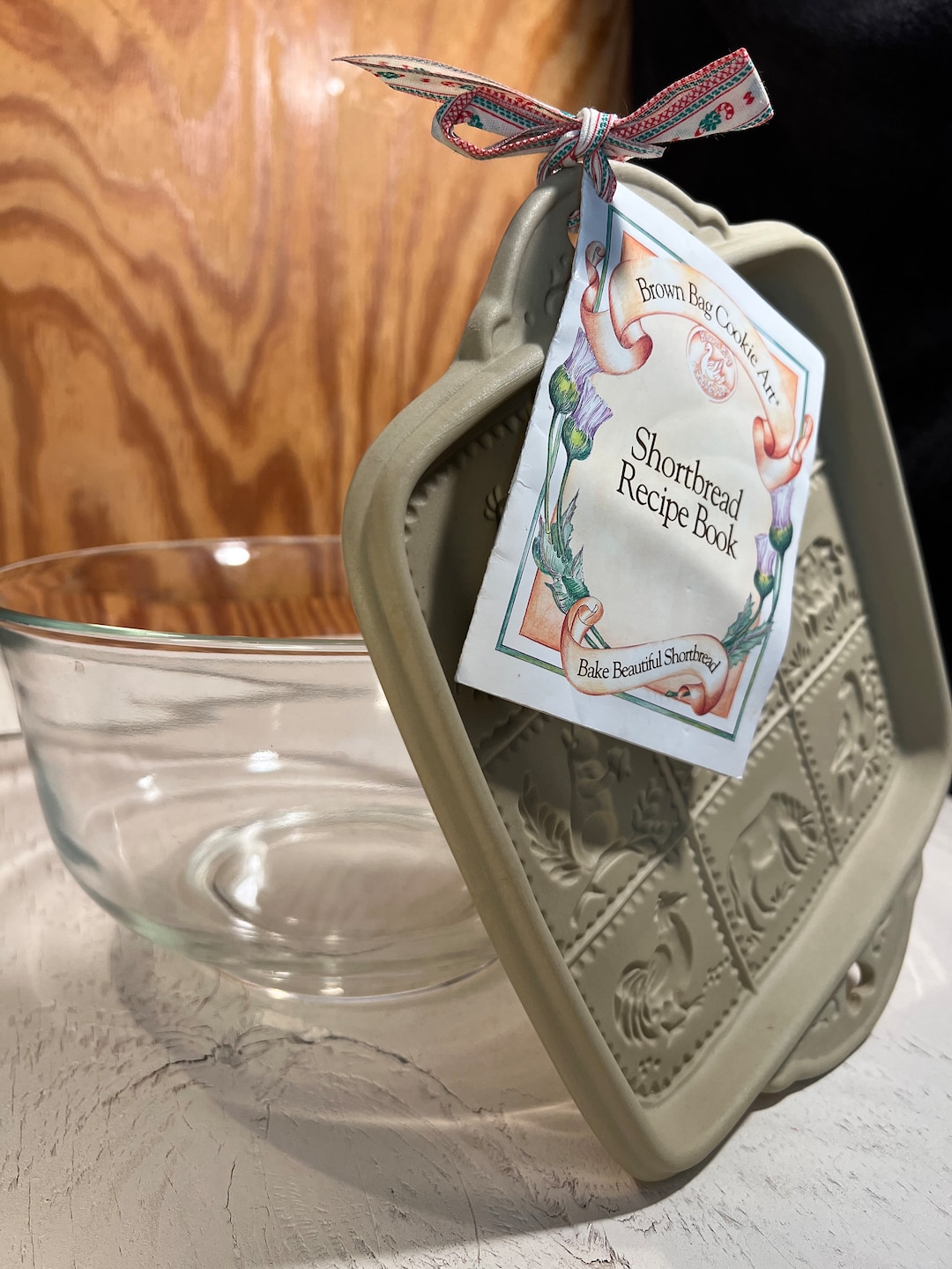 Baker’s Gift! Ceramic Shortbread Mold and Heavy Glass Bowl- Combo! - Etsy