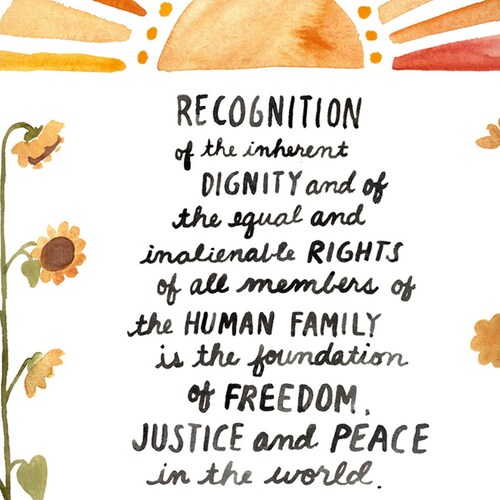 United Nations Declaration of Human Rights Watercolor Art - Etsy