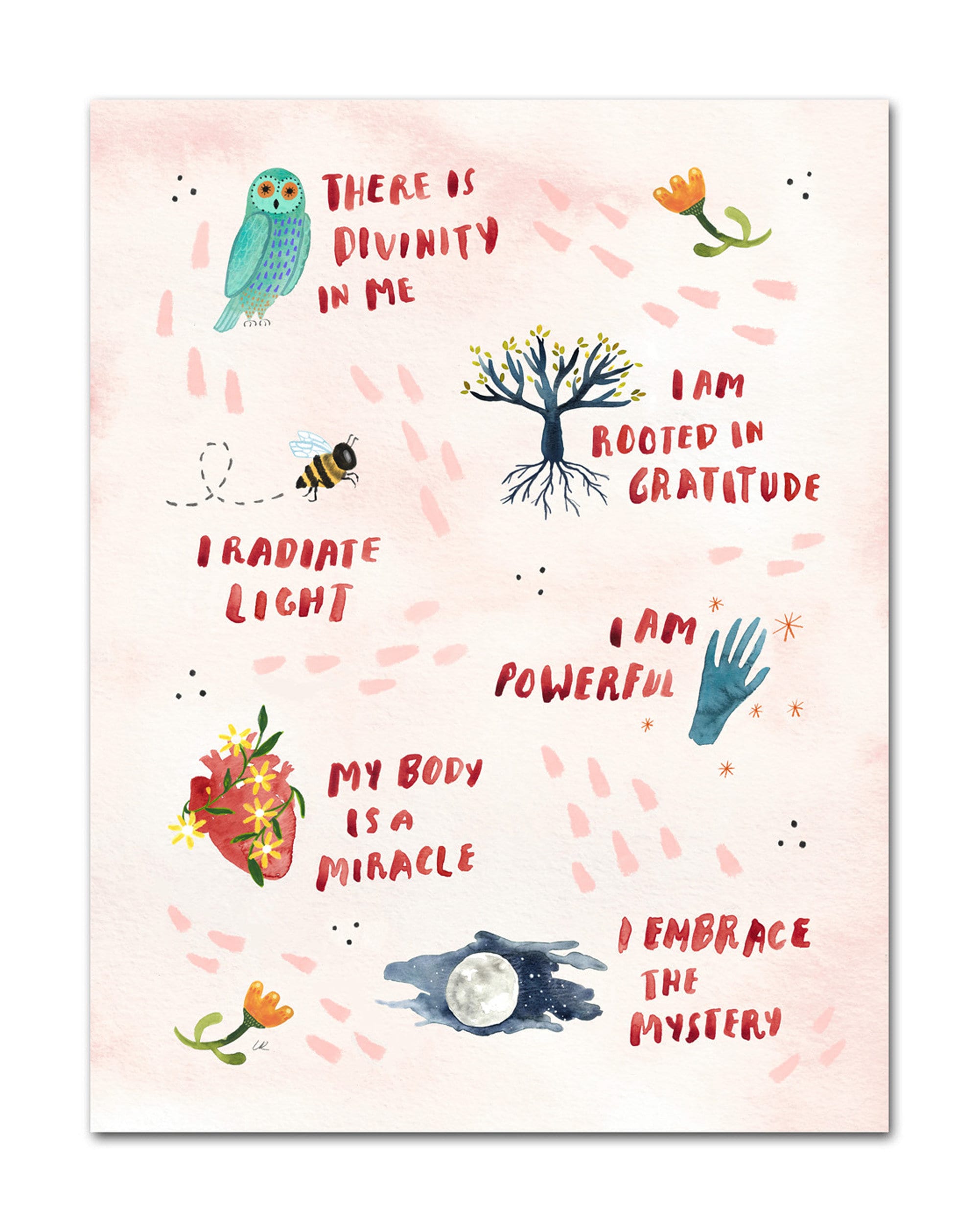 There is Divinity in Me Daily Affirmations Watercolor Art | Etsy