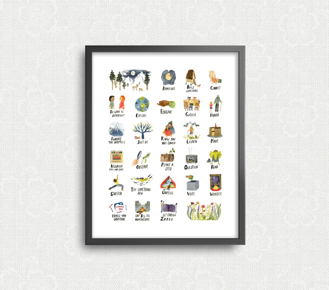 Abcs of Life Print ABC Art Poster Watercolor Alphabet Print - Etsy