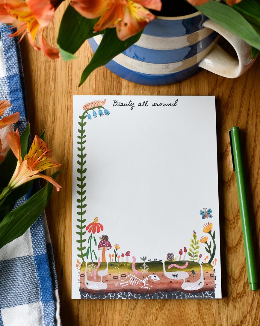 Beauty All Around Notepad, 5 X 7 Cute Bugs, Animal Skeleton ...