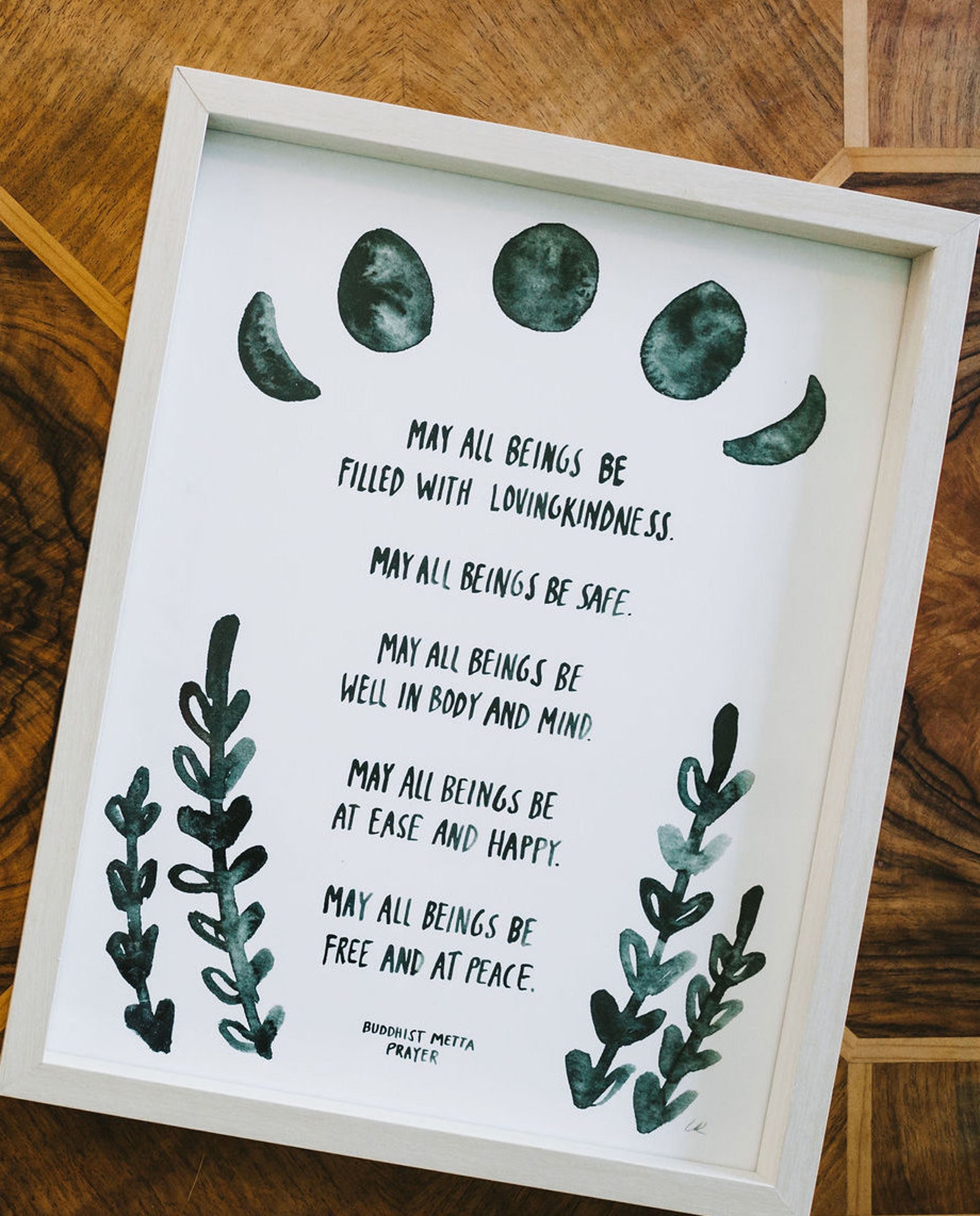 Buddhist Metta Prayer Art Print Watercolor Alphabet Poster | Etsy