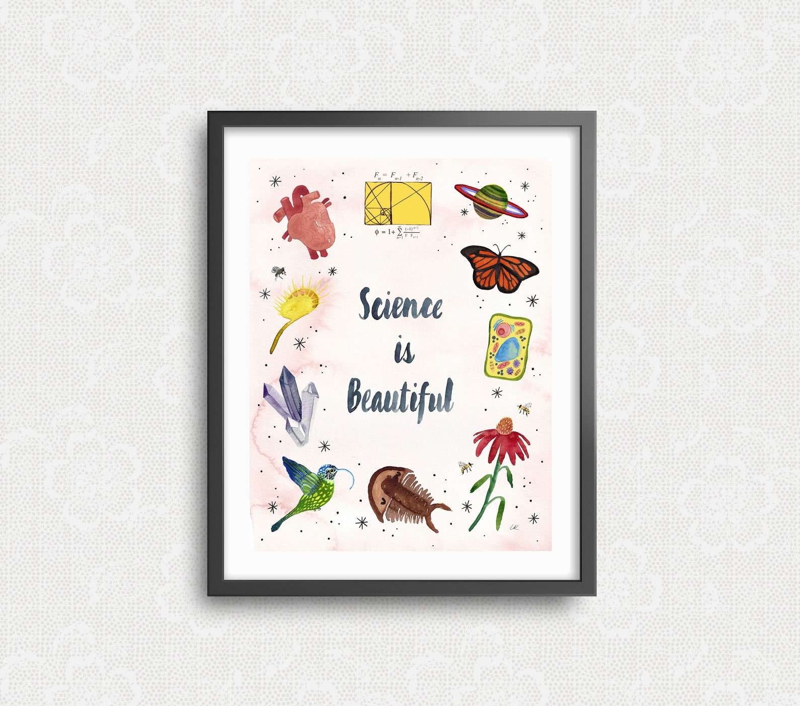 Science is Beautiful Watercolor Art Print Wall Art Rumi Home - Etsy