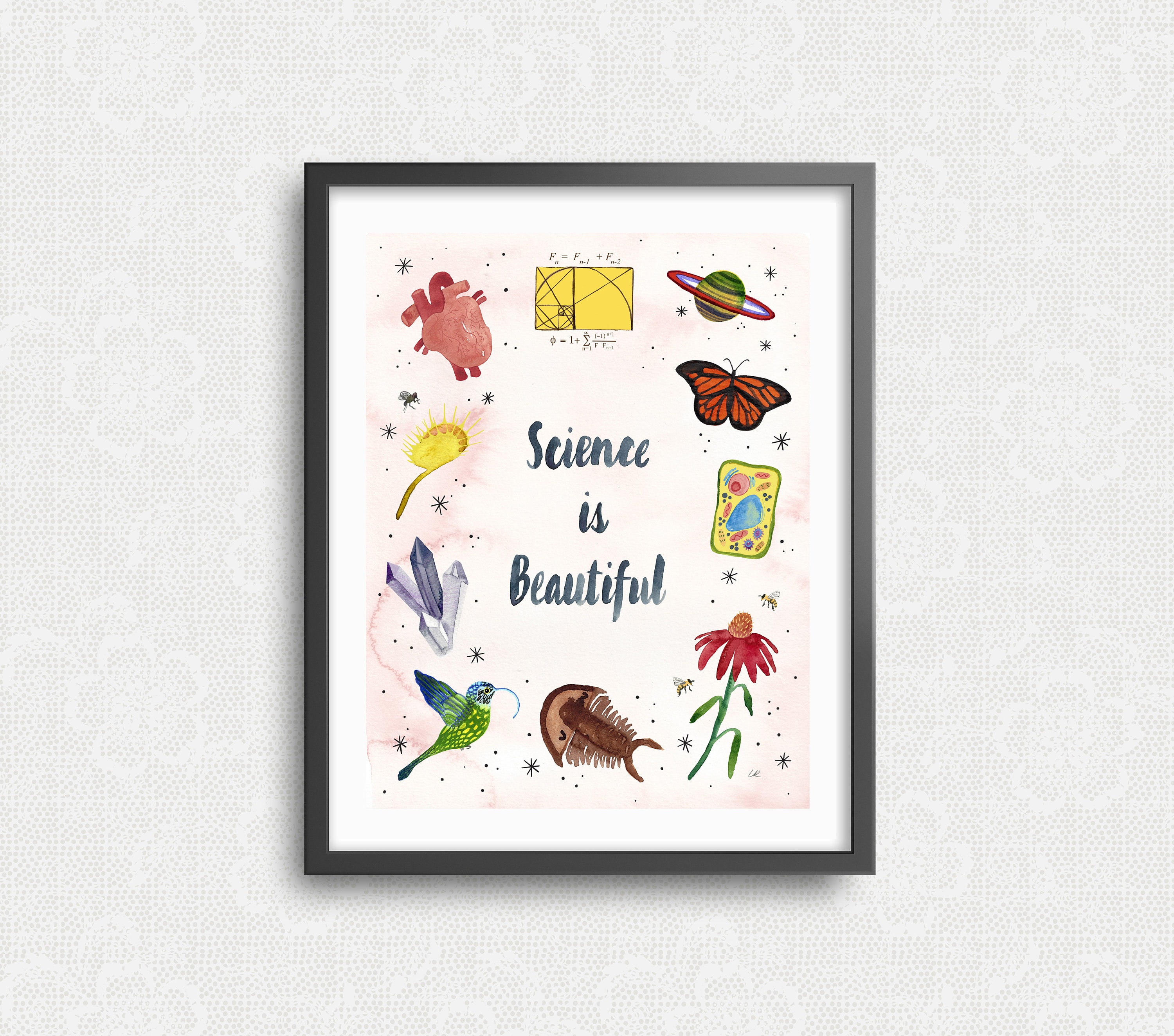 Science is Beautiful Watercolor Art Print Wall Art Rumi Home - Etsy