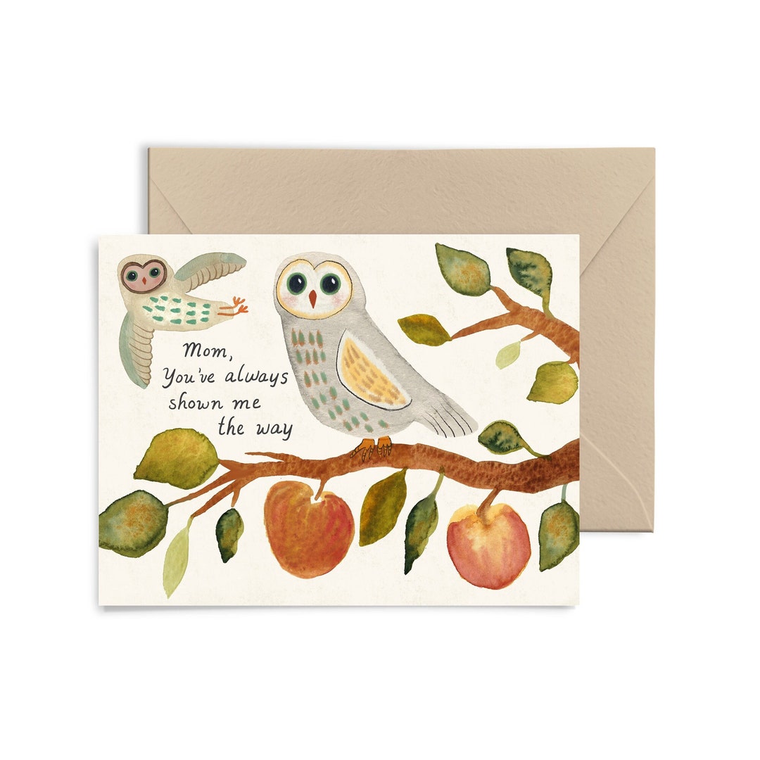Mom You've Always Shown Me the Way Mother's Day Card, Owls, Watercolor ...