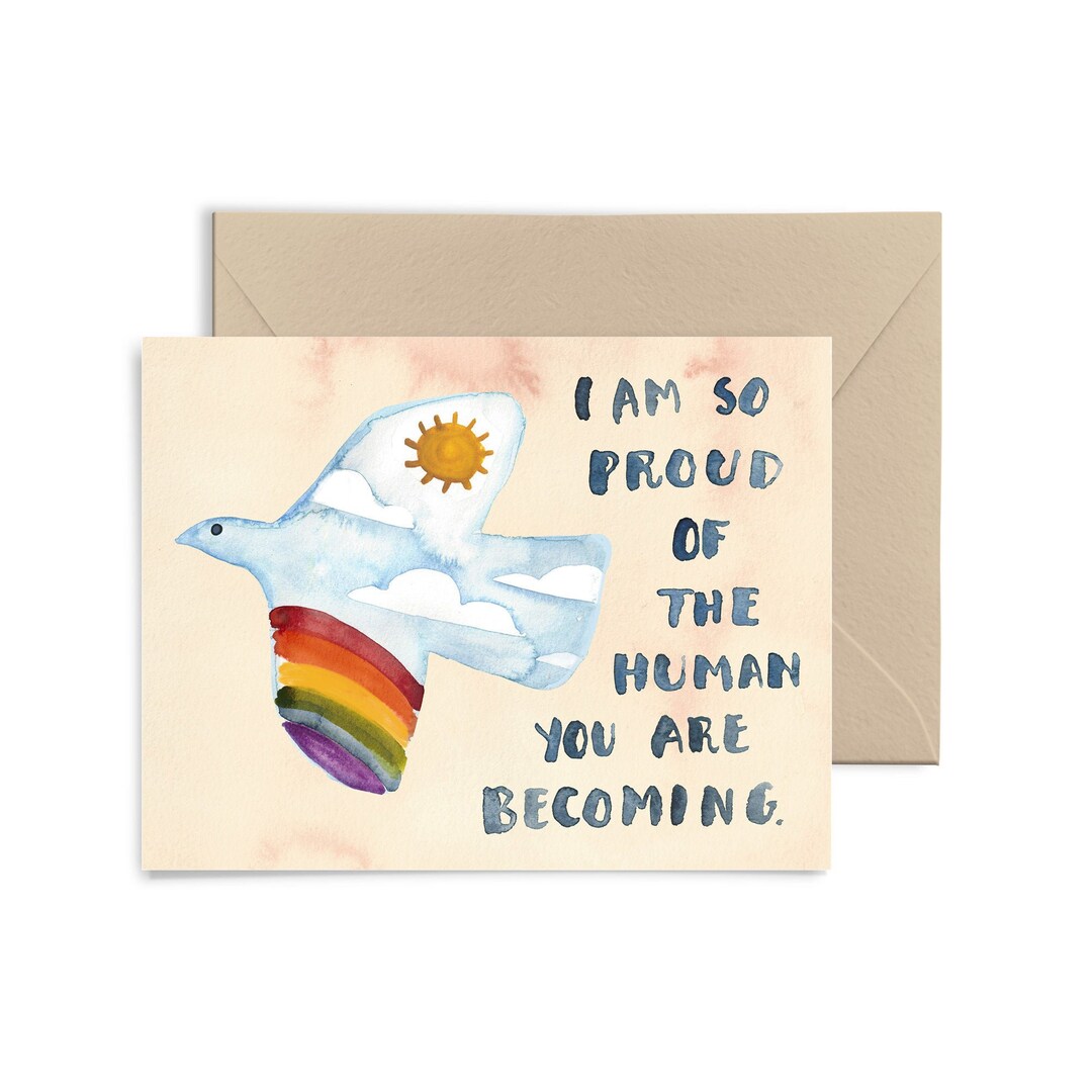 I'm so Proud of the Human You Are Becoming Watercolor Card by Little ...