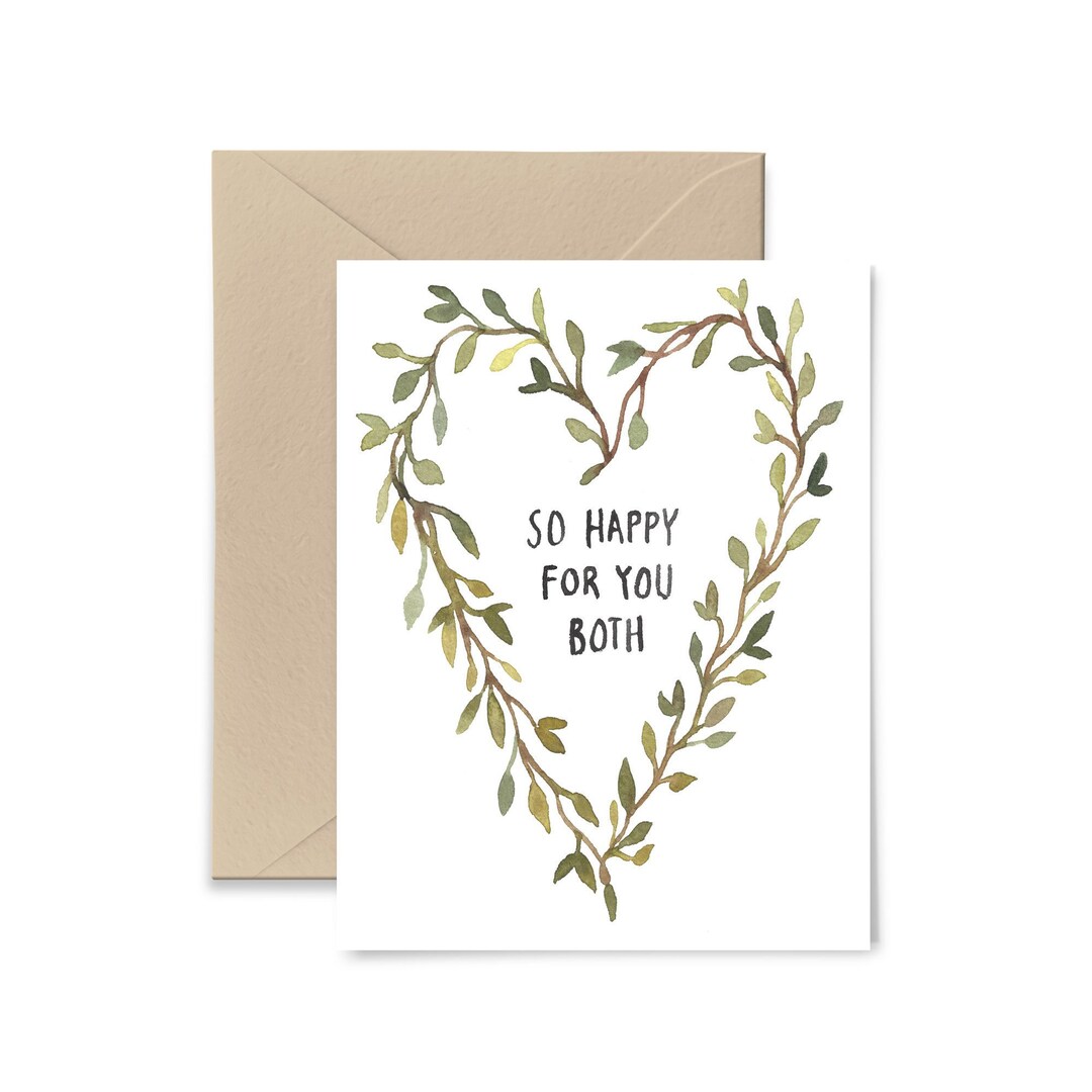 So Happy for You Both Greeting Card, Heart Vine Wedding Card, New Baby ...