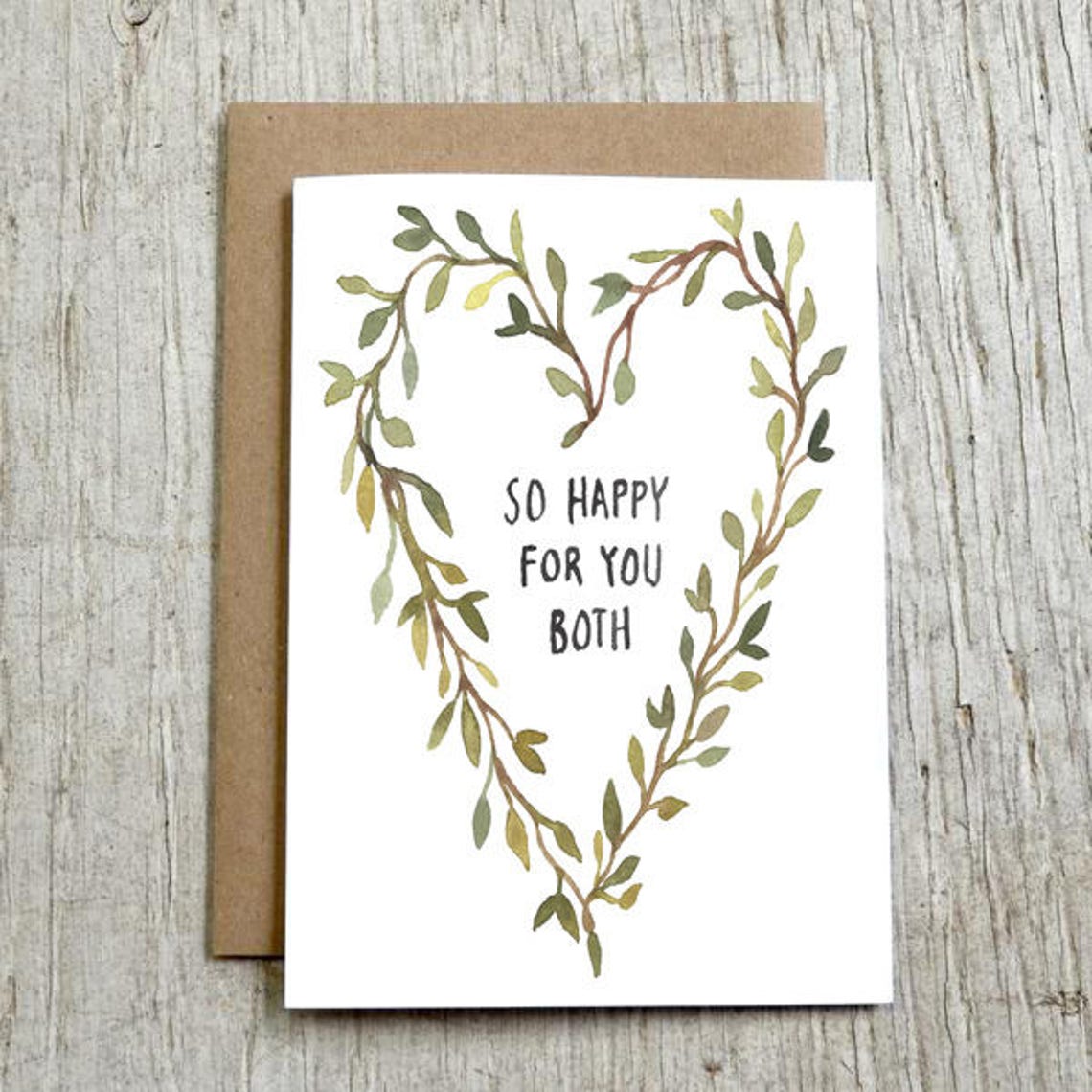 So Happy for You Both Greeting Card Heart Vine Wedding Card - Etsy
