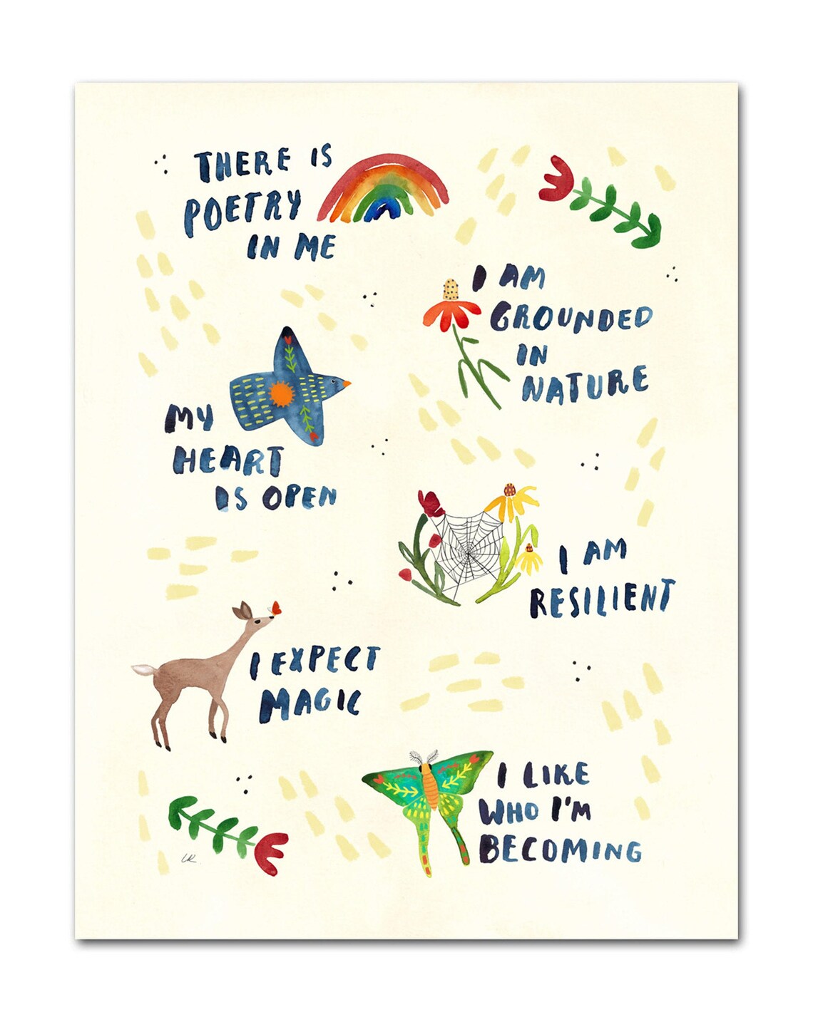 There is Poetry in Me Daily Affirmations Watercolor Art Print, Mantra ...