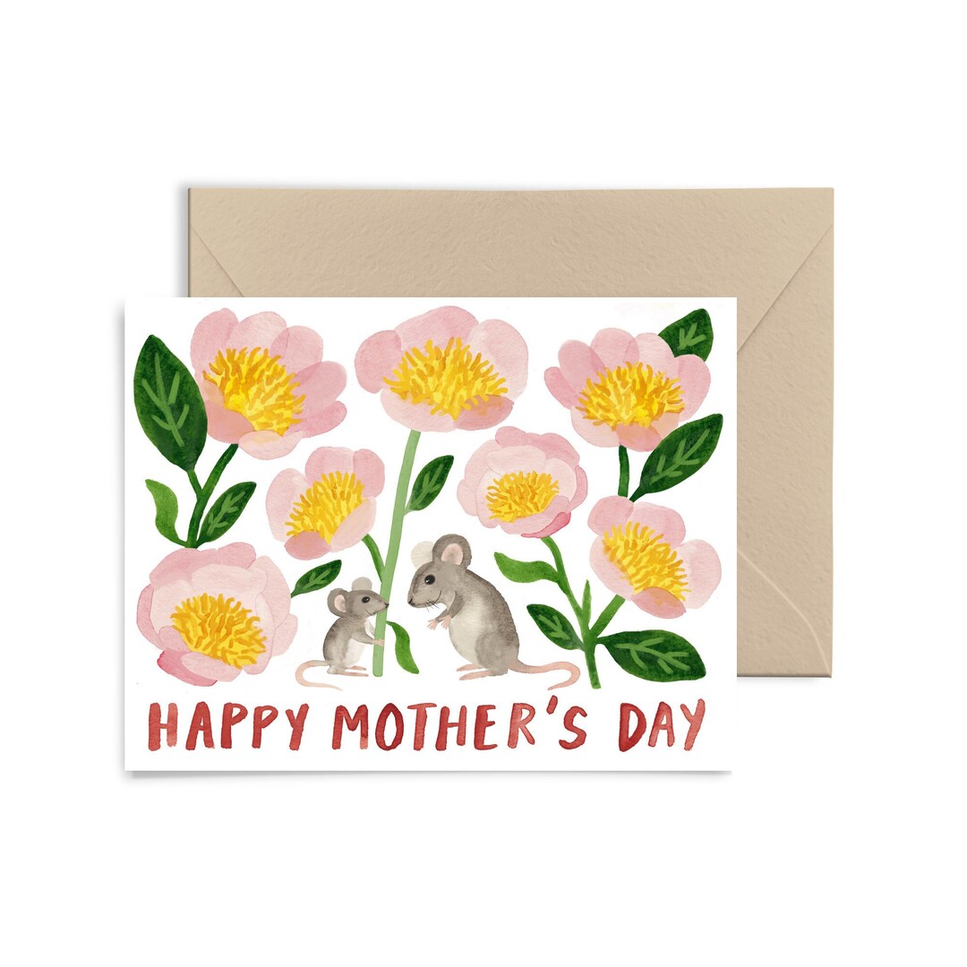 Mouse Mother's Day Greeting Card, Thoughtful Notecard, Cute Cottagecore ...