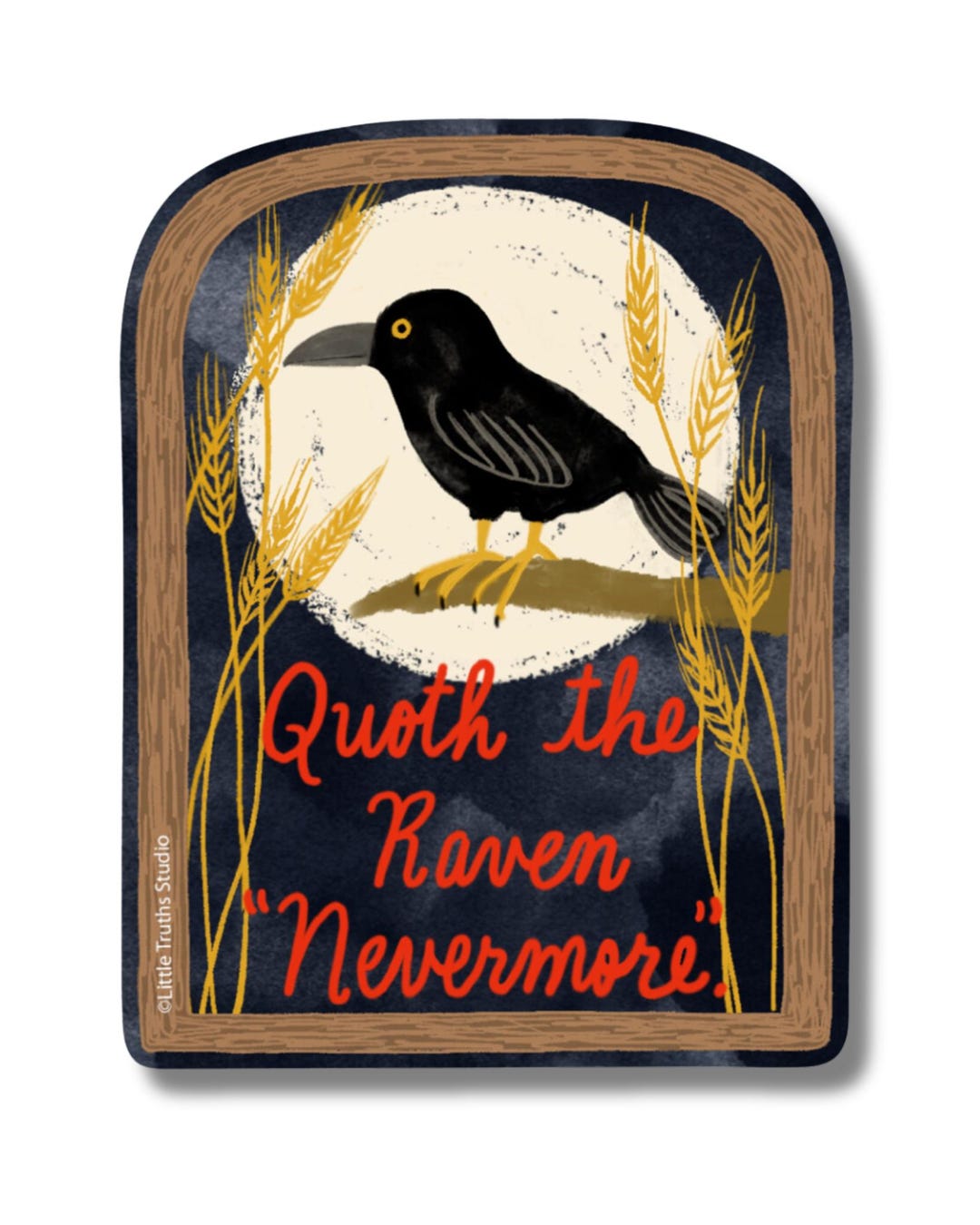 Edgar Allan Poe Sticker, Quoth the Raven Nevermore, Cute Literary ...