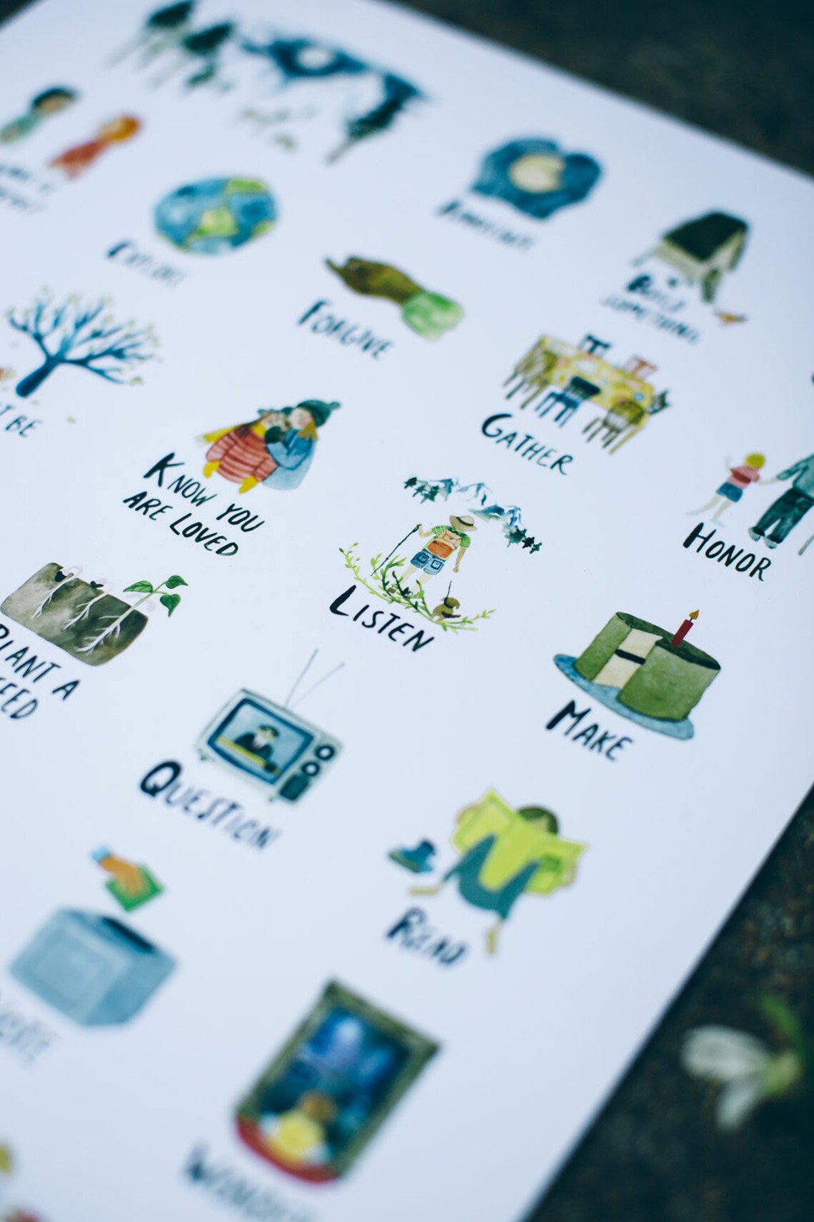 Abcs of Life Print ABC Art Poster Watercolor Alphabet Print - Etsy