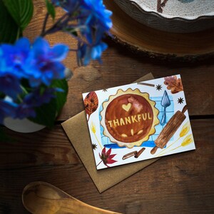 Thankful Pumpkin Pie Greeting Card, Thanksgiving, Fall , Gratitude ...