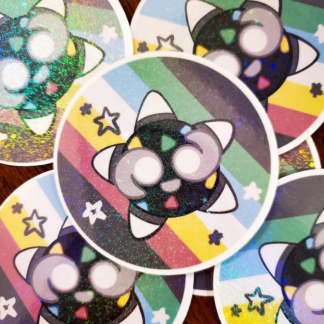 LIMITED EDITION Holographic Disability Pride Minior Pokemon Round Vinyl ...