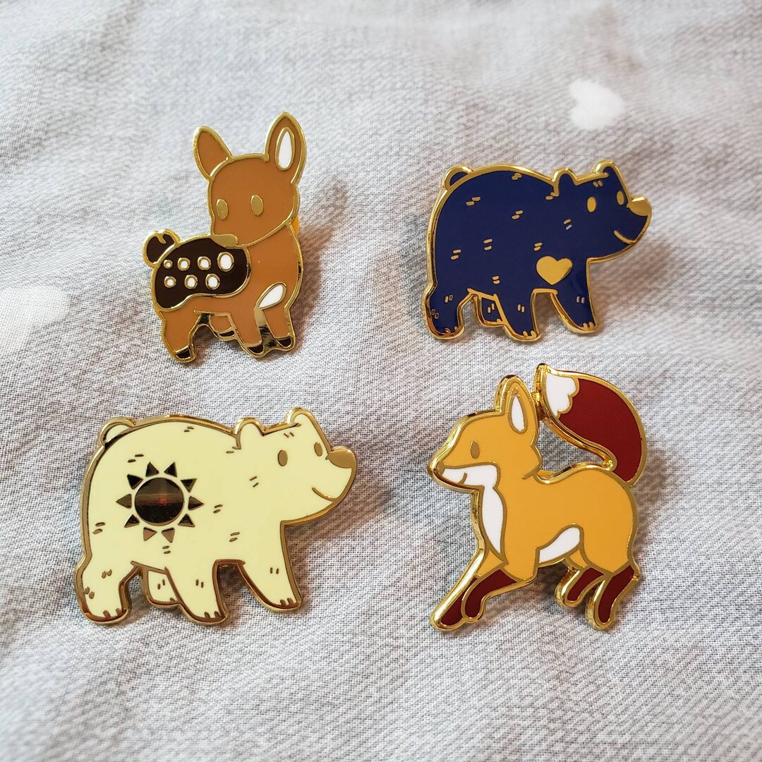 Forest Animals 1in Hard Enamel Pins - Etsy