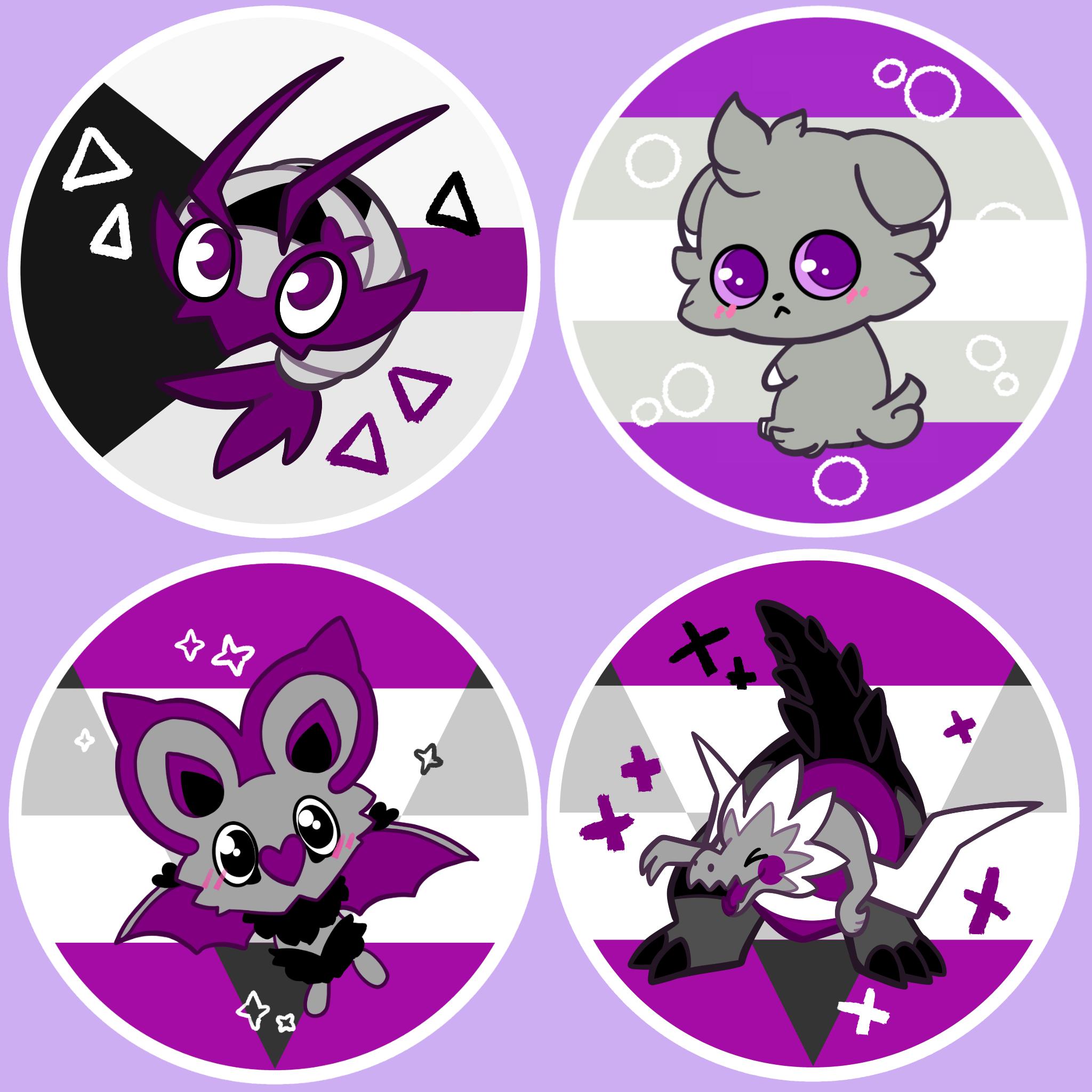 Asexual Spectrum Pokemon Round Vinyl Stickers | 3 Inches | Graysexual ...
