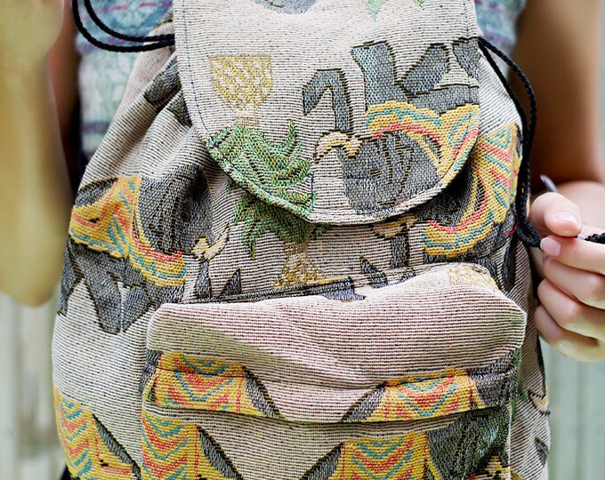 Thai Elephant Tribal Native Design Backpack/ School Bag/ Ethnic ...