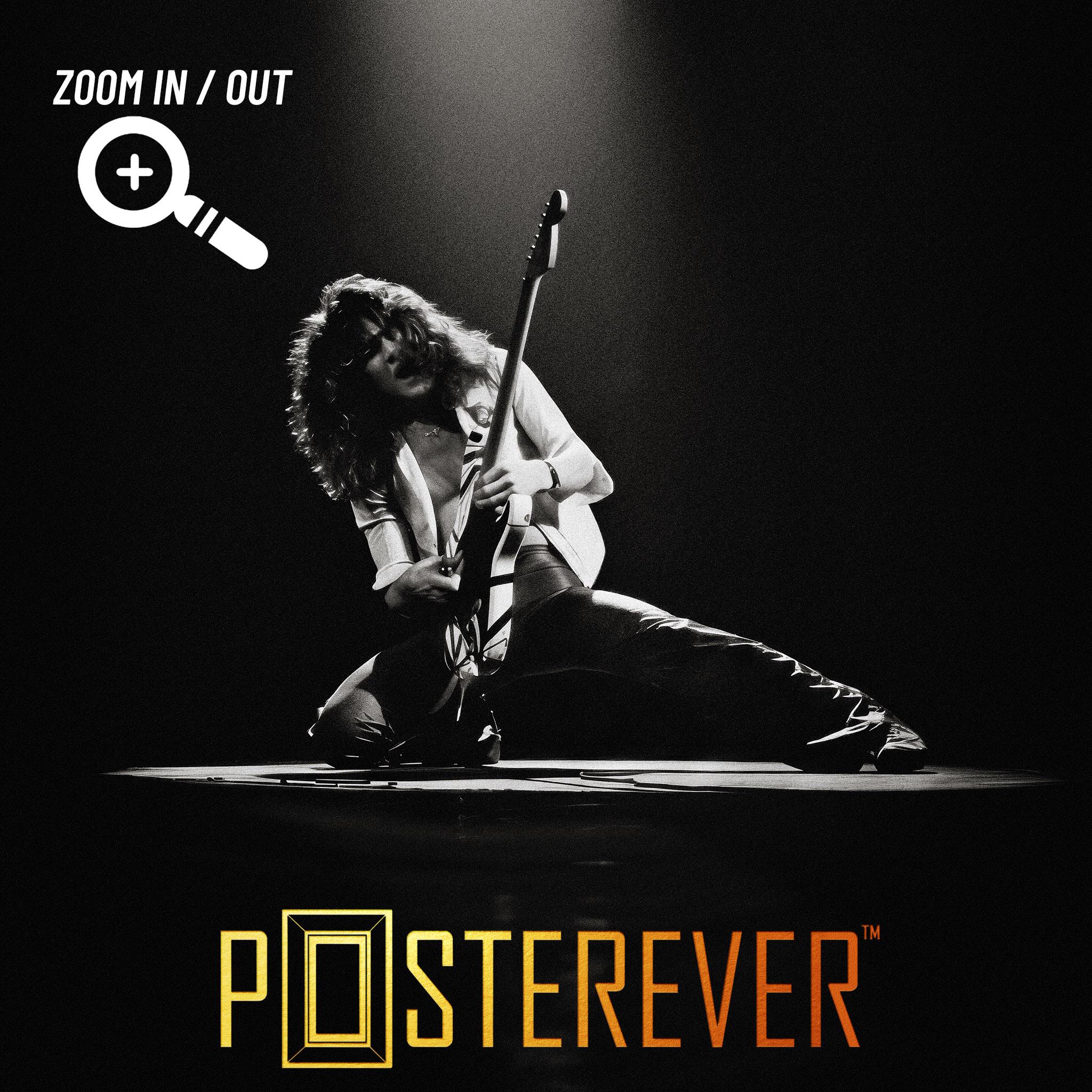 Eddie Van Halen 'frankenstrat' Guitar Solo, 1978 Black and White Art ...