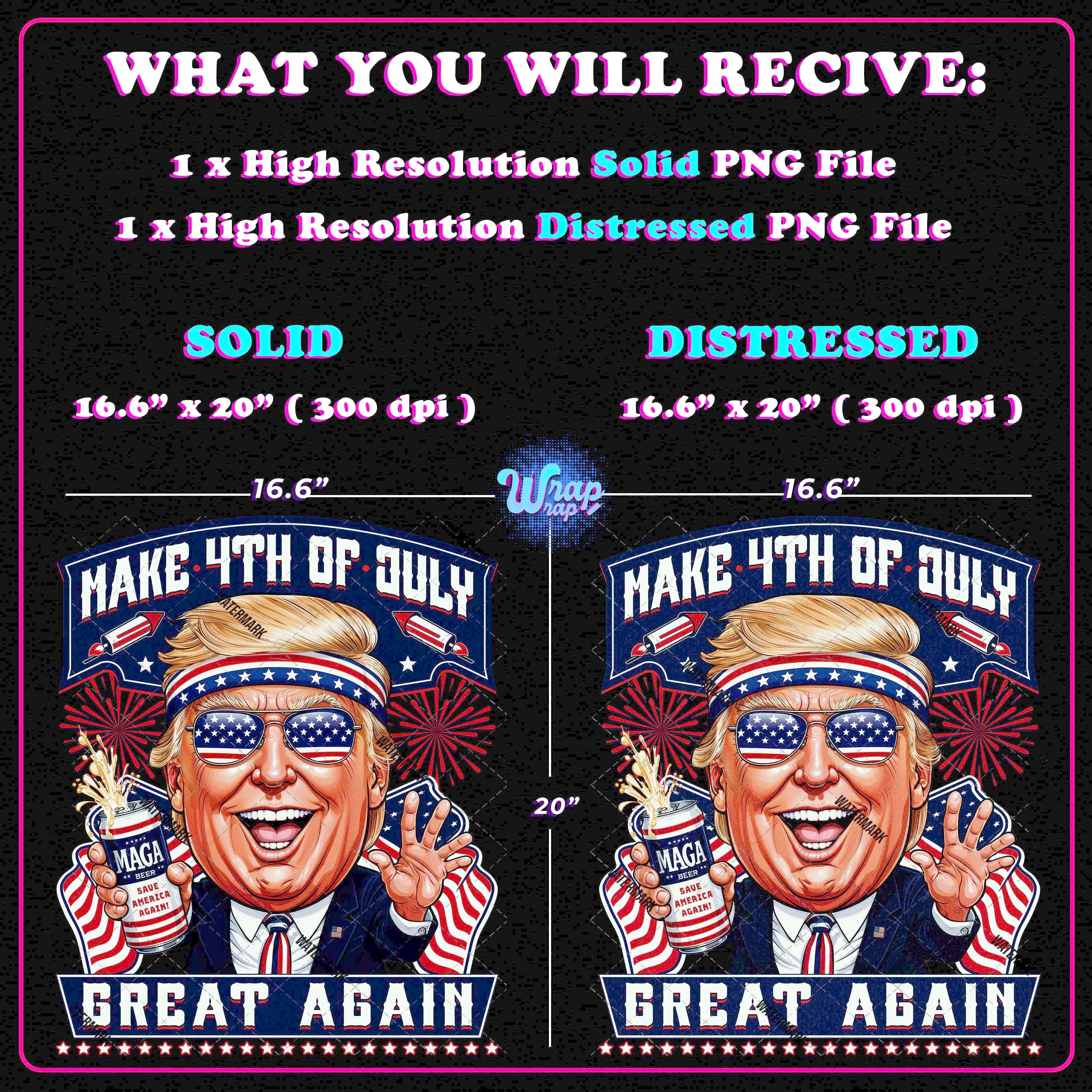TRUMP Make 4th of July Great Again PNG, Independence Day, Trump Wanted ...