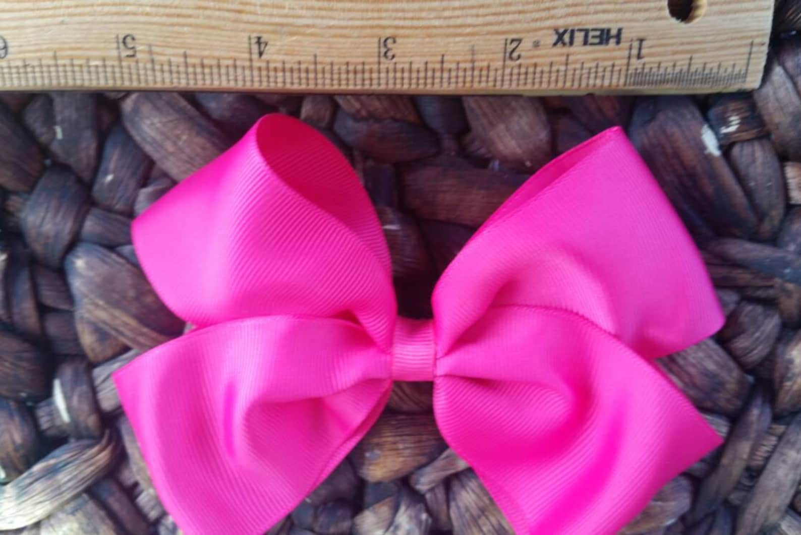 Large Shocking Pink Hair Bow / Dark Pink Bow / Big Pink Bow / | Etsy