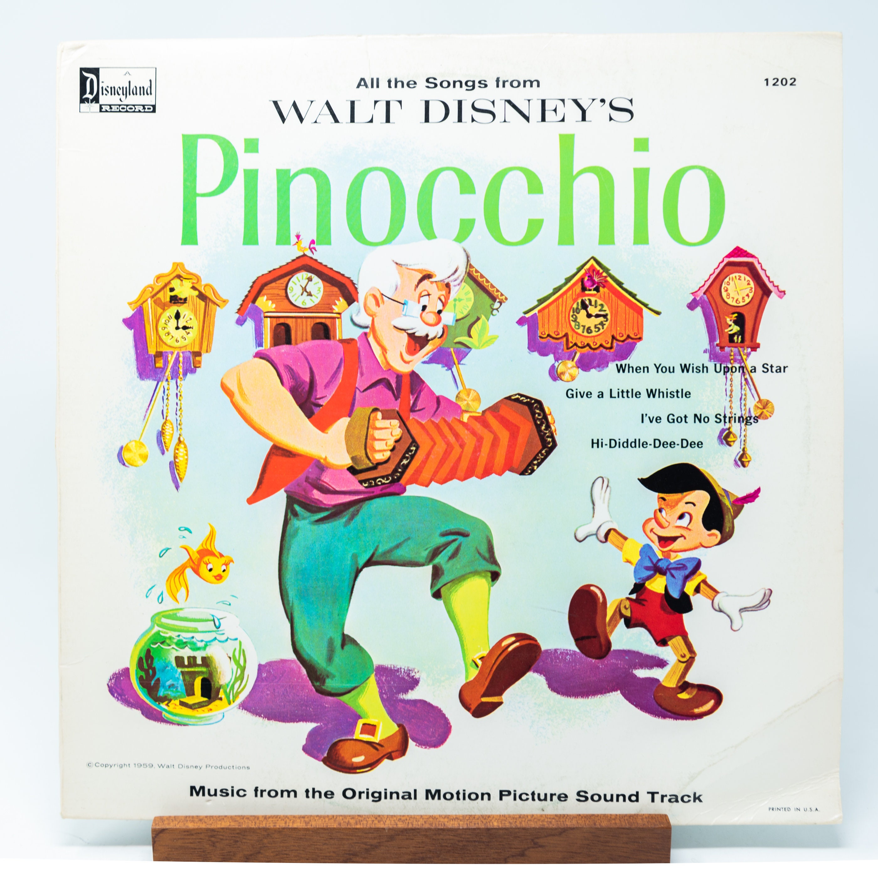 1963 Walt Disney's Pinocchio Vintage LP Vinyl Record Album Disneyland ...