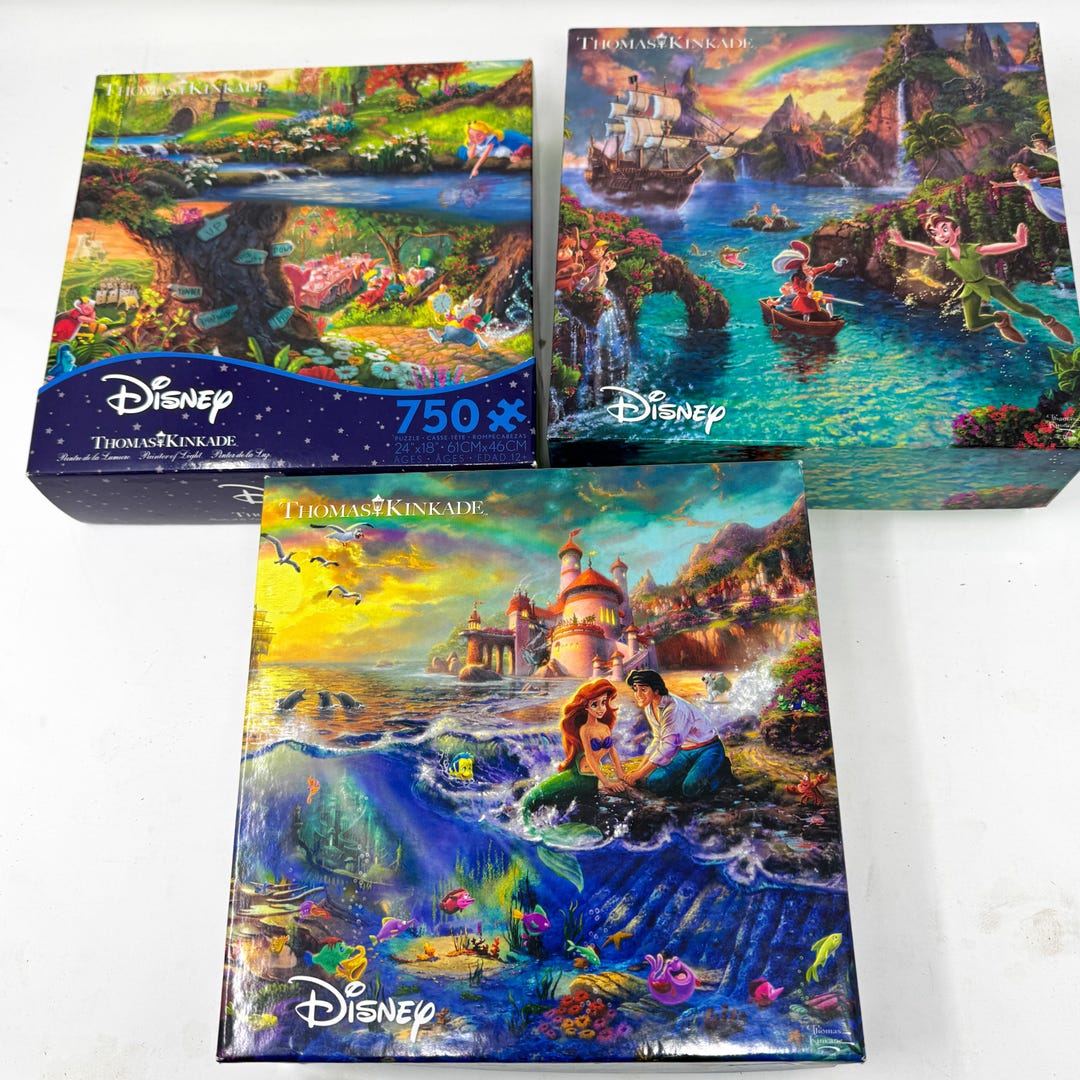 Thomas Kinkade Disney Ceaco the Little Mermaid Alice in Wonderland ...