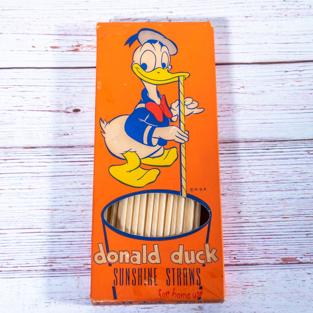 1950s Donald Duck Sunshine Paper Straws in Vintage Box by Herz - Etsy