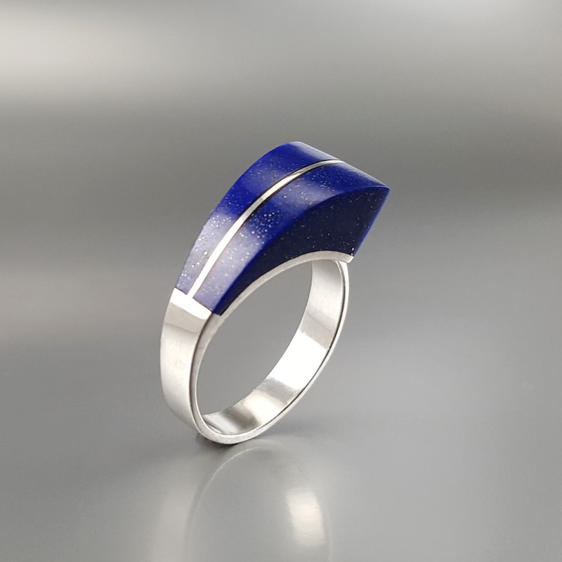 Modern Silver Ring - Etsy