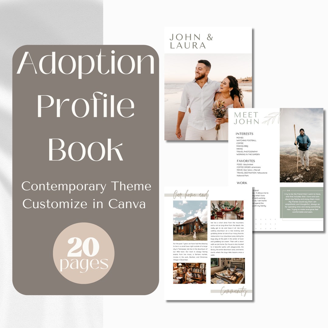 Adoption Profile Book Template / Brooks Modern Theme / Edit in - Etsy