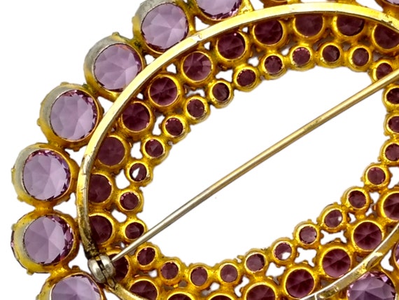 Lavender Rhinestone Brooch, Exquisite Lavender Unfoil… - Gem