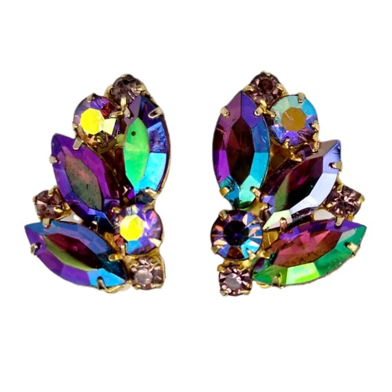 Lavender Rhinestone Brooch Earrings Set, Lavender Pur… - Gem