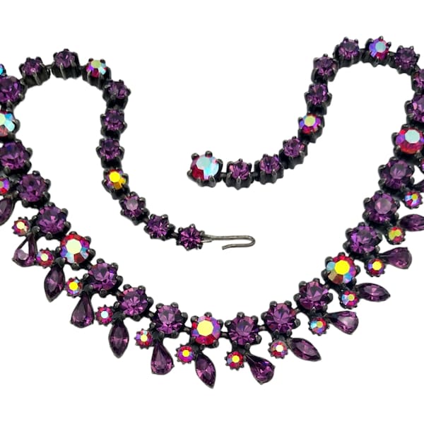 Rhinestone Necklace - Etsy