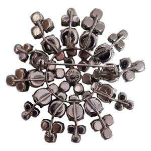 Austrian Rhinestone Brooch, Large Light Blue and Dark Teal Rhinestone ...