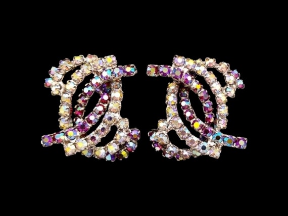 Rhinestone Earrings, Outstanding Huge Red and Crystal… - Gem