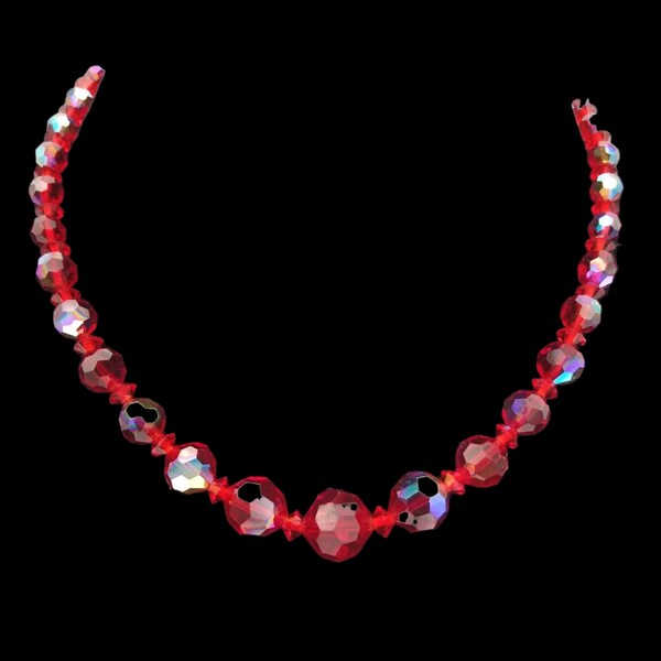 Red Crystal Necklace - Etsy