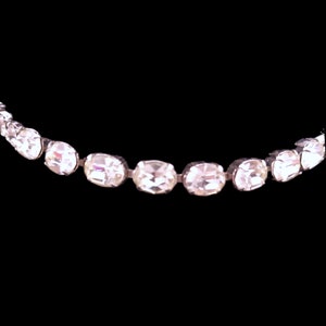Weiss Rhinestone Bib Necklace, Clear Oval and Chaton Rhinestones ...