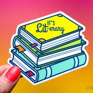 Funny Literary Books Vinyl Sticker "it's Lit-erary" - Cute Stickers ...